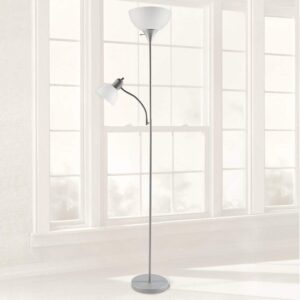 Hampton Bay 71.5 in. Silver Mother/Daughter Floor Lamp