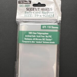 Sleeve Kings Euro Card Sleeves (59x92mm) - 110 Pack, 60 Microns