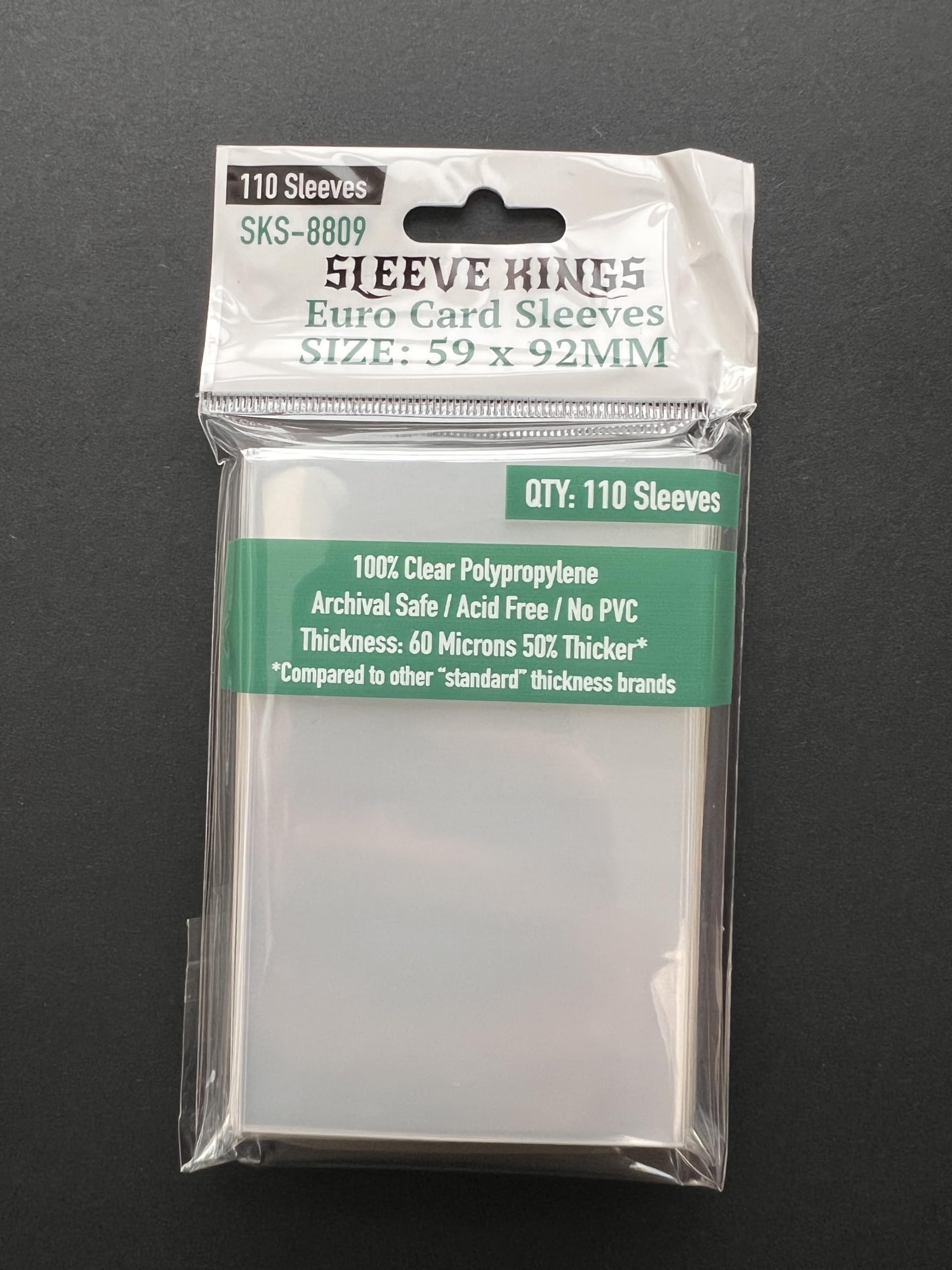 Sleeve Kings Euro Card Sleeves (59x92mm) - 110 Pack, 60 Microns