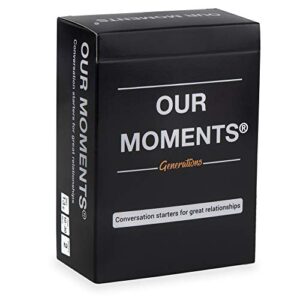 our moments generations game: 100 conversation starters for grandparents & grandchildren, portable cardstock tabletop game for family dinner, car, camping, road trip