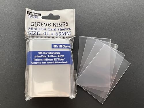 Sleeve Kings Mini USA Card Sleeves (41x63mm) - 110 Pack, 60 Microns