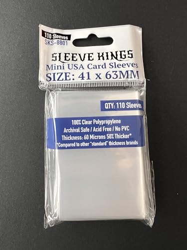 Sleeve Kings Mini USA Card Sleeves (41x63mm) - 110 Pack, 60 Microns