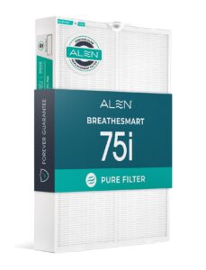 alen air filter b7-pure replacement h13 true hepa filter for breathesmart 75i air purifier - captures allergens, dust, & mold (1 filter)