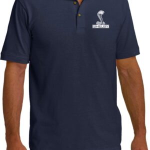 Ford Shelby Cobra Pocket Print Pique Polo, Navy Small