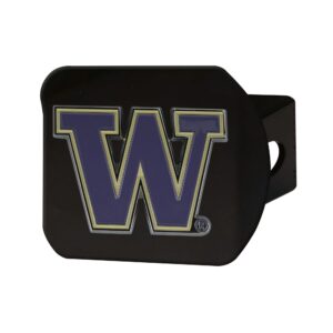 fanmats 22838 washington huskies black metal hitch cover - 3d color emblem