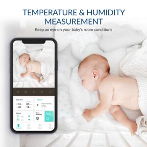 KAMI by YI Smart Baby Monitor with Camera and Audio, Encrypted WiFi HD Video, Sleep Tracking, Night Vison and Light, 360° Speaker, Room Temperature & Humidity Sensors, Works w/Alexa & Google