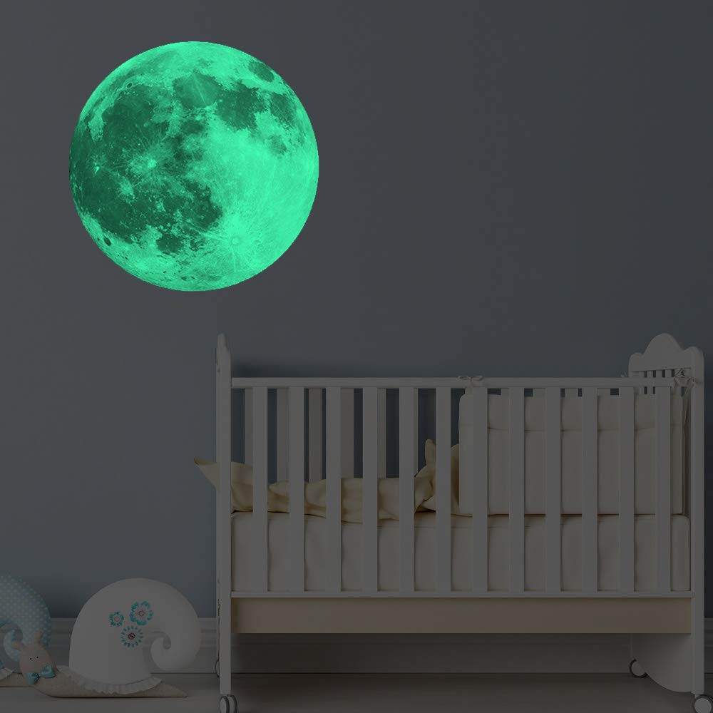 Yuyeran Glow Moon Wall Stickers Luminous Stickers Moon Glow in The Dark for Kid Room Decoration Wall Decals