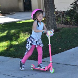 PlayWheels JoJo Siwa 2-Wheel Aluminum Folding Kids Scooter, Pink