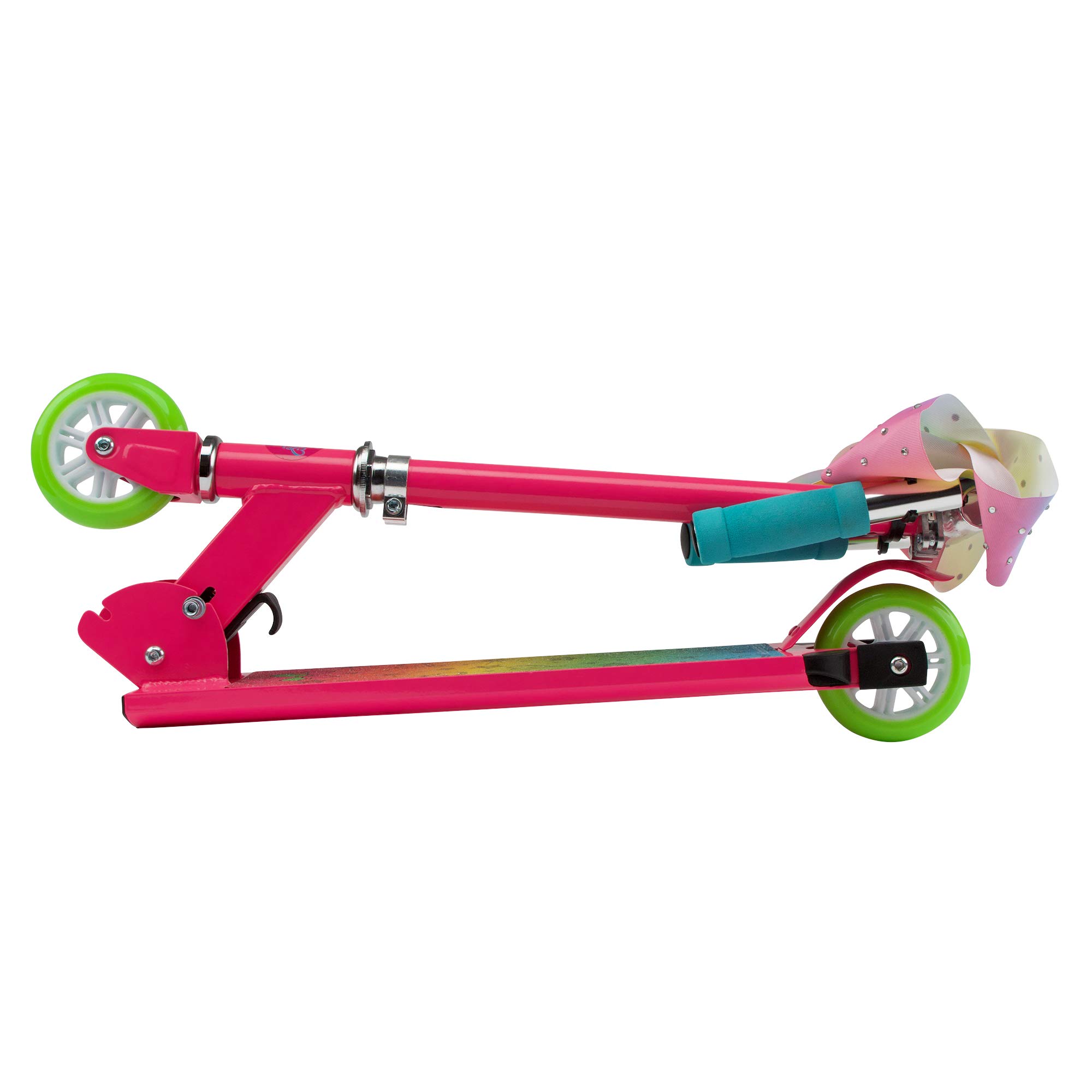 PlayWheels JoJo Siwa 2-Wheel Aluminum Folding Kids Scooter, Pink