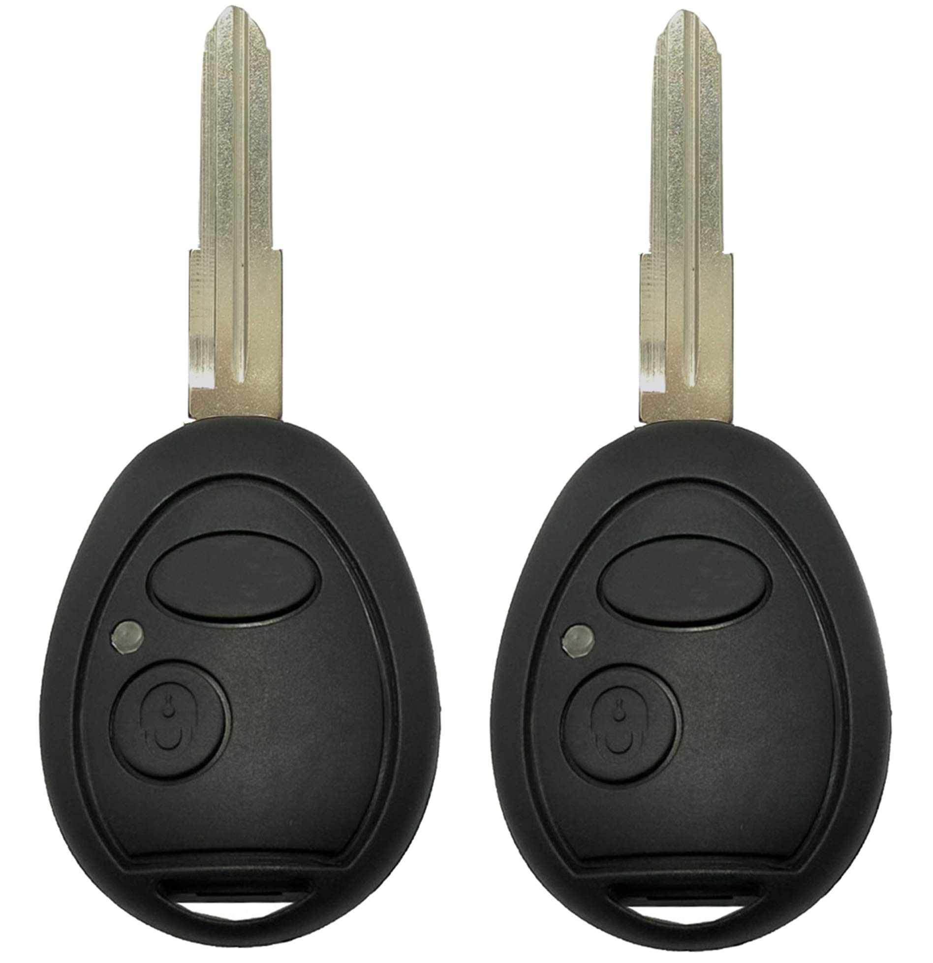 2 Pack Replacement Key Fob Shell Case Fit for Land Rover Discovery 1999-2004 Keyless Entry Remote Casing Key Cover Housing with Uncut Blade Blank (Black)