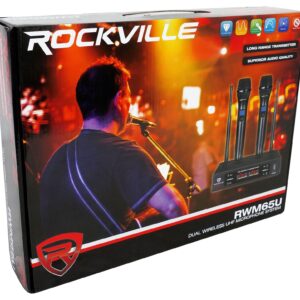 Rockville RPG2X10 Powered Bluetooth Mixer+(2) 10" Speakers+Stands+Wireless Mics