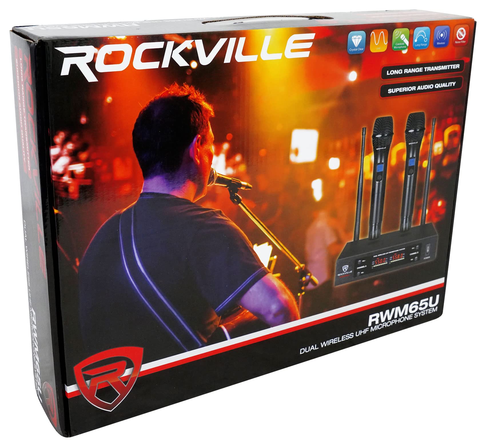 Rockville RPG2X10 Powered Bluetooth Mixer+(2) 10" Speakers+Stands+Wireless Mics