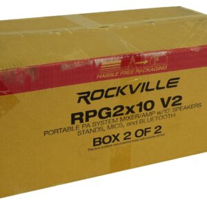 Rockville RPG2X10 Powered Bluetooth Mixer+(2) 10" Speakers+Stands+Wireless Mics