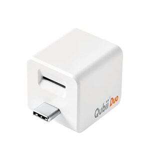 maktar qubii duo - usb-c flash drive fits ipad flash drive for android smartphone iphone backup flash drive iphone photo backup storage device with file organizer app - white without micro sd memory