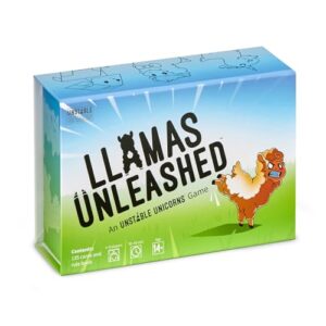 unstable games - llamas unleashed base game - fun card game for kids, teens, & adults - strategize and destroy your friends - 2-8 players ages 8+ - great for game night