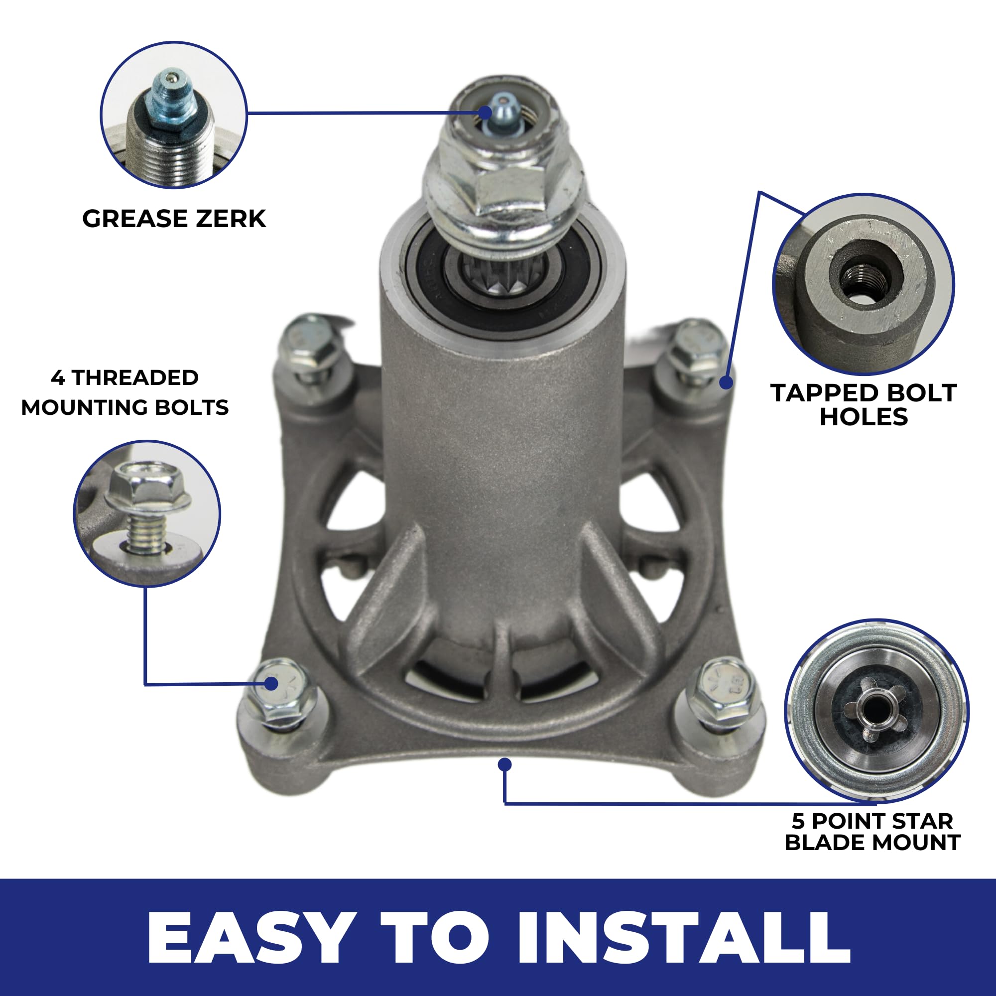 Jeremywell Spindle Assembly Replaces AYP Husqvarna 532192870 Poulan 532187292 Ariens 21546238 46" 48" & 54" 21546238 192870, 187292