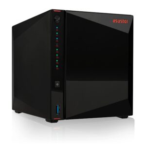 asustor as5304t - 4 bay nas, intel celeron quad-core, 2 2.5gbe ports, 4gb ram ddr4, gaming network attached storage, personal private cloud (diskless)