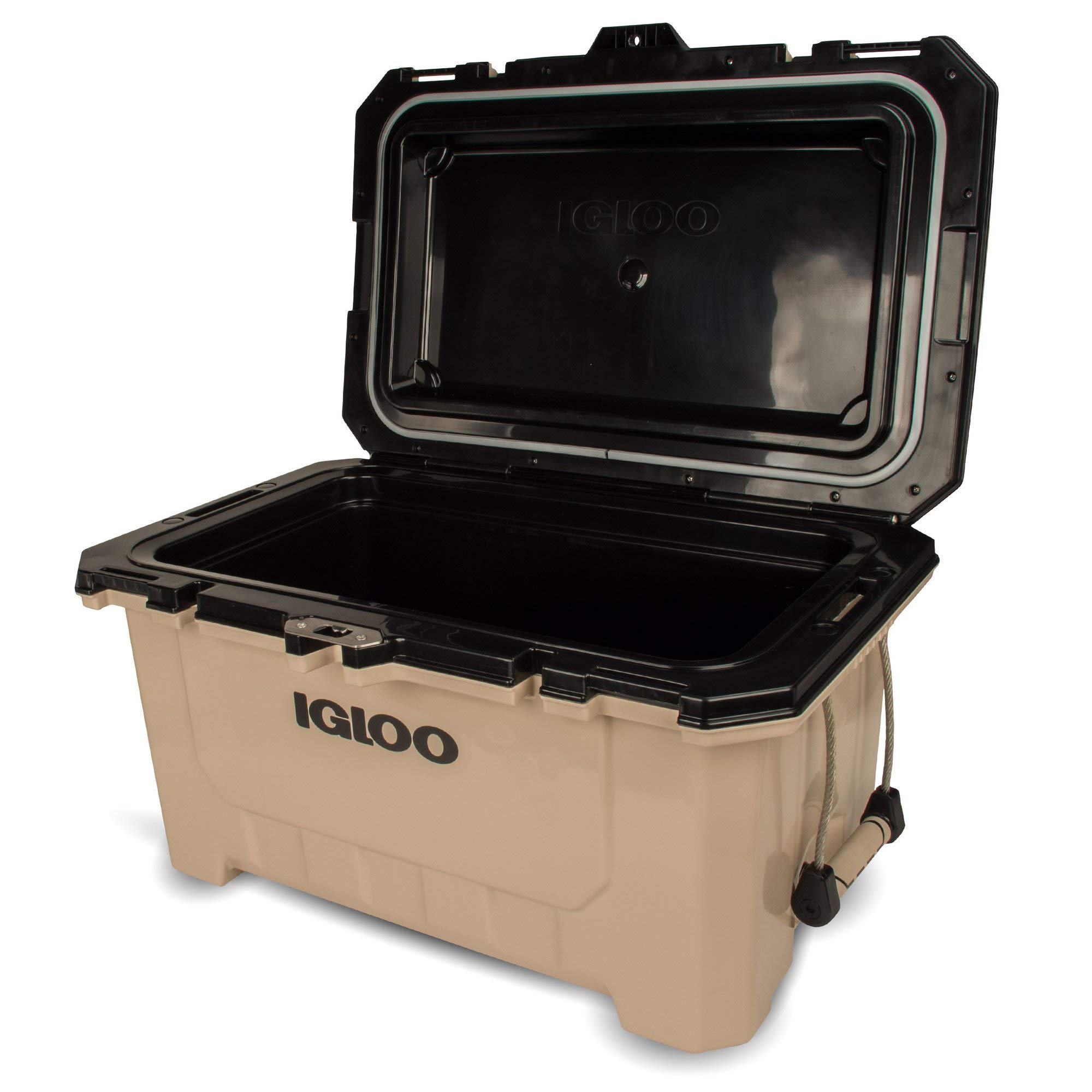 Igloo Tan IMX 70 Qt Lockable Insulated Ice Chest Injection Molded Cooler with Carry Handles