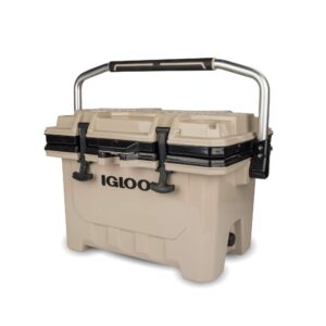 igloo 24 qt imx lockable insulated ice chest injection molded cooler, tan