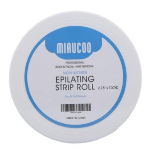 mirucoo non-woven wax strip roll for body and facial hair removal, 2.75" x 100 yards pack epilating roll