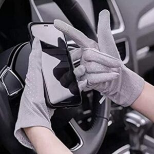 3 Pairs UV Gloves Sun Protection Women Driving Gloves Summer Sunblock Gloves for Driving Riding Outdoor (Black, Beige, Gray, Medium)