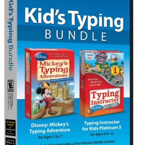 Kid's Typing Bundle - Includes Two Software Typing Programs to Teach Kids How to Type with Mickey Mouse & Friends or on Typer Island - CD/PC