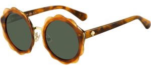 kate spade new york women's karrie/s round sunglasses, brown/green, 52mm, 22mm