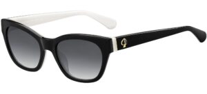 kate spade new york women's jerri/s cat eye sunglasses, black/gray shaded, 50mm, 18mm