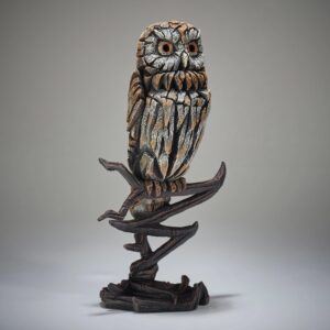 Enesco Edge Sculpture Owl Perched on Branch Animal Figurine, 12.75 Inch, Brown and White