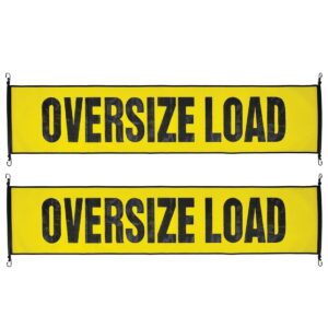 vulcan oversize load banner with heavy duty metal hooks - 2 pack - stretch cord mesh - 18 inch x 84 inch