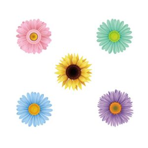 CC HOME flower Party Decoration,25CT Flower Cupcake Toppers for Girl,Boys Baby Shower,Birthday Pary