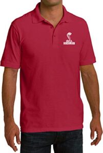 ford shelby cobra pocket print pique polo, red medium