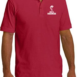 Ford Shelby Cobra Pocket Print Pique Polo, Red Medium