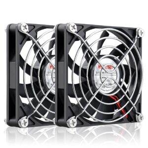 wathai dc brushless 12v cooling case fan 80mm x 15mm 3'' 2pin for exhaust replacement part 2pack