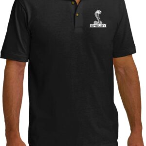 Ford Shelby Cobra Pocket Print Pique Polo, Black Medium