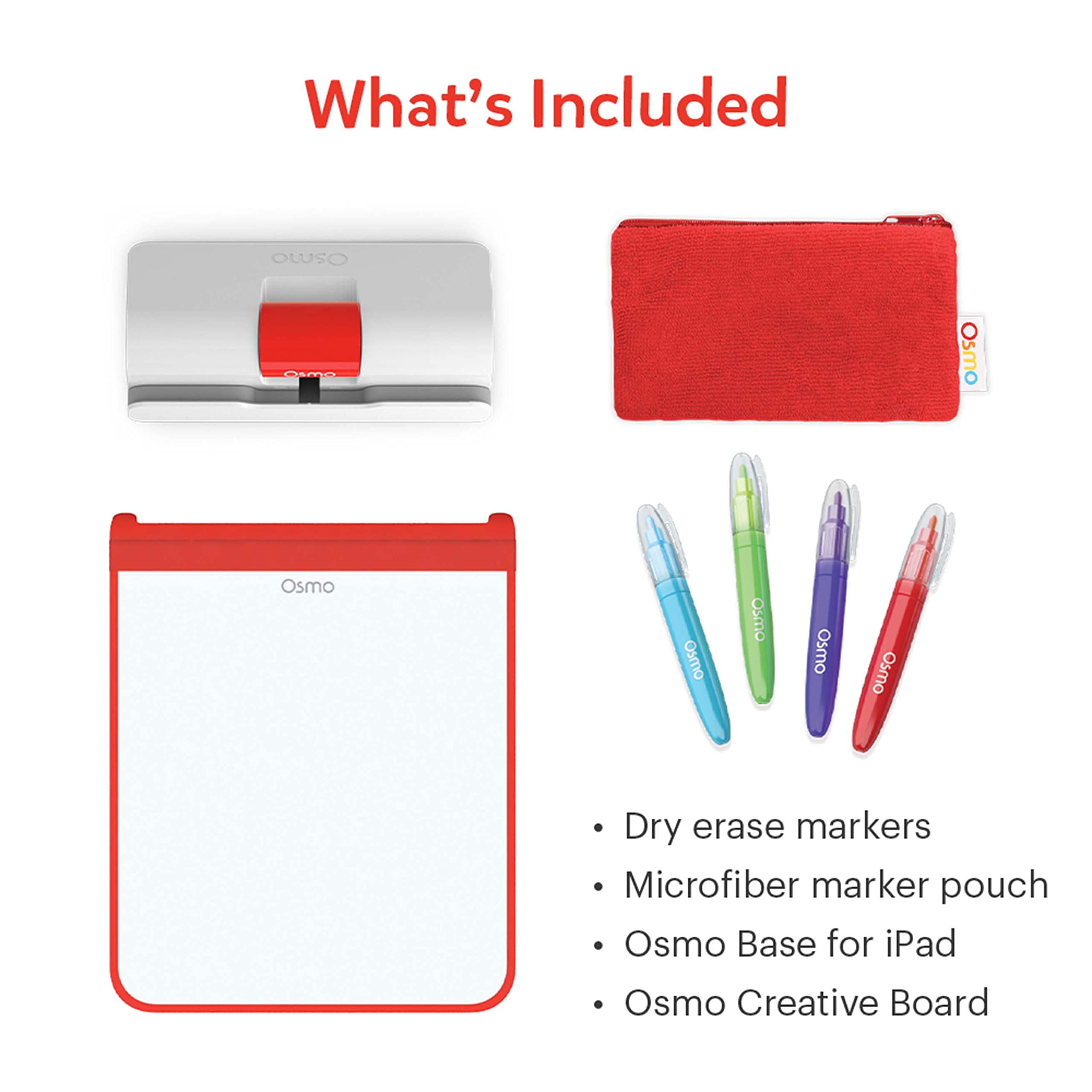 Osmo - Creative Starter Kit for IPad - 3 Educational Learning Games - Creative Drawing & Problem Solving/ Early Physics - STEM Toy Gifts for Kid, Boy & Girl - Ages 5 6 7 8 9 10 (Osmo Base Included)