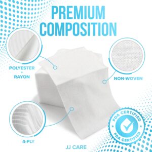 JJ CARE Non Woven Gauze [1000 Count], 2x2 Non Woven Gauze Pads for First Aid, 4-Ply Dental Gauze, Lint-Free Esthetic Wipes, Gauze Sponges for Wound Care