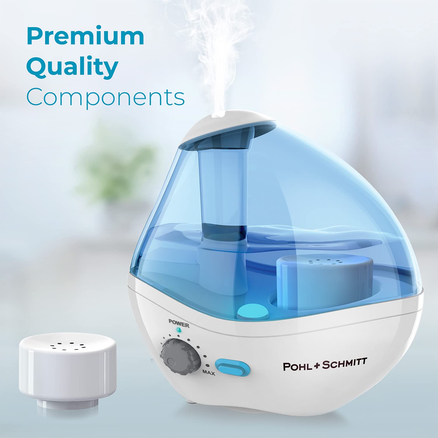 Ultrasonic Viral Support Humidifier for Bedrooms, Whisper-Quiet Operation with Nightlight and Auto-Shut Off, Adjustable Mist, 16 hours Operating Time & Filter Included