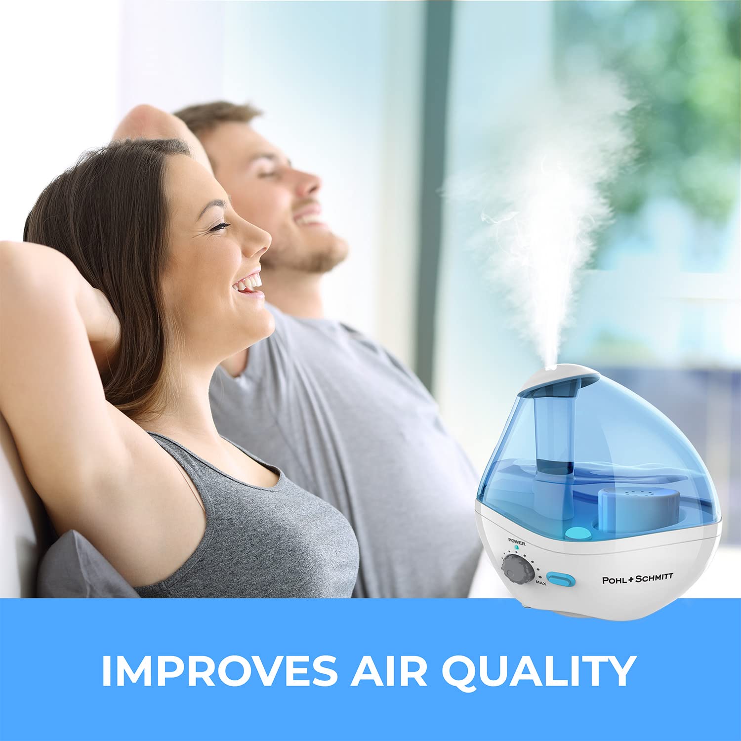 Ultrasonic Viral Support Humidifier for Bedrooms, Whisper-Quiet Operation with Nightlight and Auto-Shut Off, Adjustable Mist, 16 hours Operating Time & Filter Included