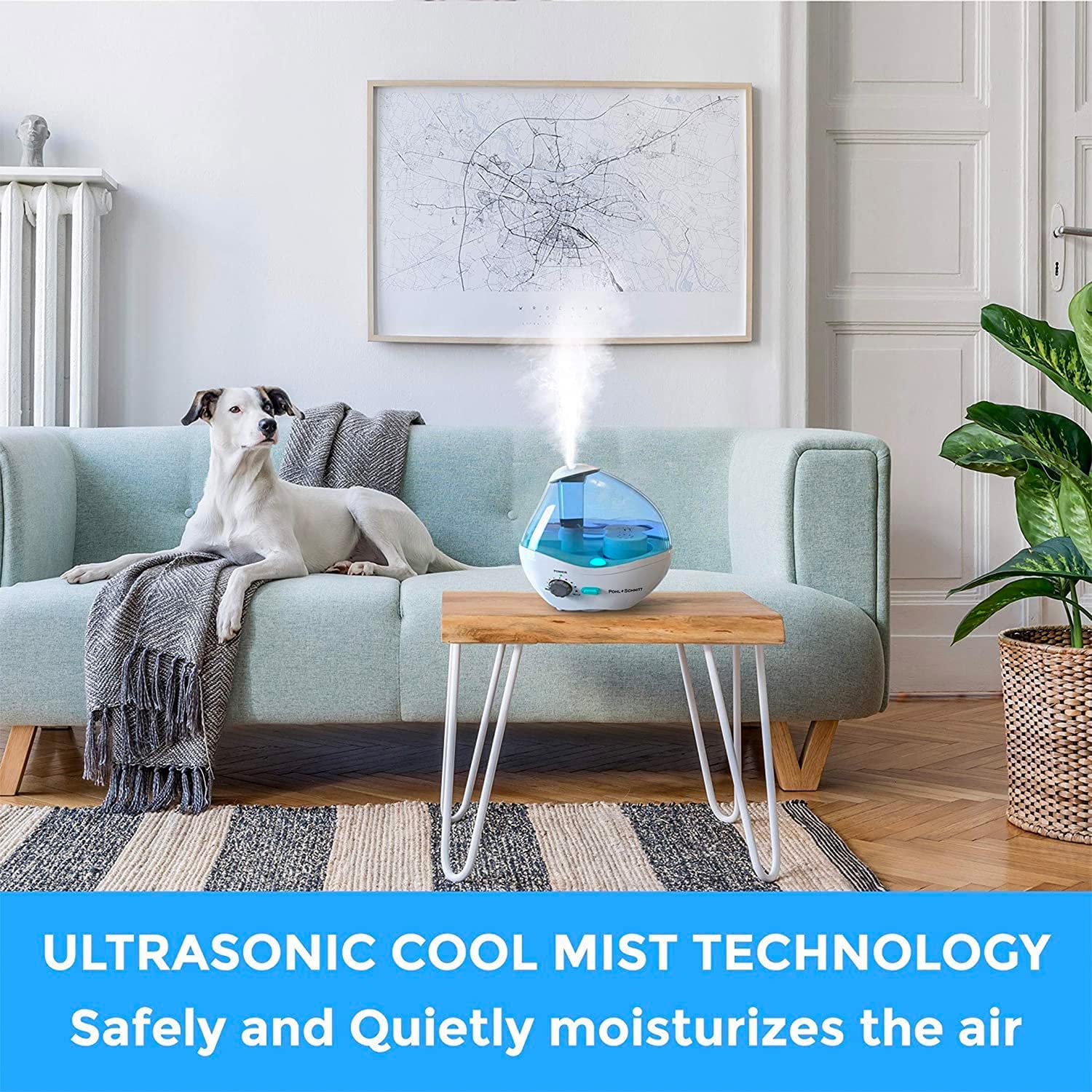 Ultrasonic Viral Support Humidifier for Bedrooms, Whisper-Quiet Operation with Nightlight and Auto-Shut Off, Adjustable Mist, 16 hours Operating Time & Filter Included