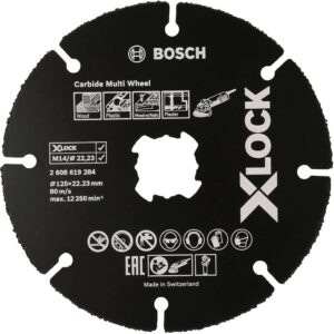 bosch professional 2608619284 cutting disc for wood and plastics x-lock, diameter 125 mm, bore diameter 22.23 mm, thickness 1.6 mm