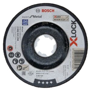 bosch professional 2608619258 cranked cutting disc expert (for metal, x-lock, Ø115 mm, bore Ø: 22.23 mm, thickness: 6 mm)