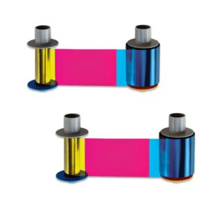 fargo 84052 ymckk color ribbon for hdp5000 printers - 2 pack