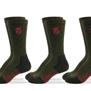 Outdoor Obsession Mens Insect Shield Crew Socks 3 Pair Pack (Olive, Men's Shoe Size 9-13 - Sock Size Large)