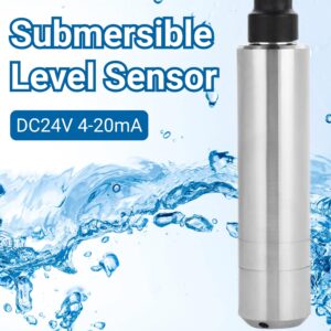 Submersible Level Sensor 4-20mA, Throw-In Type Liquid Level Sensor,24V DC Input Liquid Level Transmitter,0-5M Measuring Range