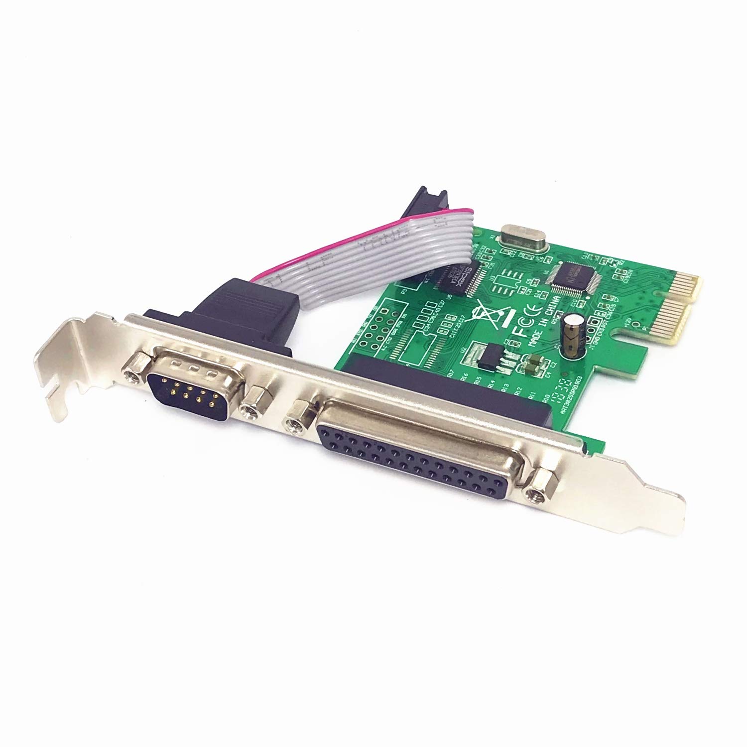 PCIe Combo Serial Parallel Expansion Card PCI Express to Printer LPT Port RS232 Com Port Adapter IEEE 1284 Controller Card WCH382 Chip for Desktop PC Windows 10 with Low Bracket