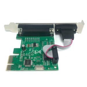 PCIe Combo Serial Parallel Expansion Card PCI Express to Printer LPT Port RS232 Com Port Adapter IEEE 1284 Controller Card WCH382 Chip for Desktop PC Windows 10 with Low Bracket