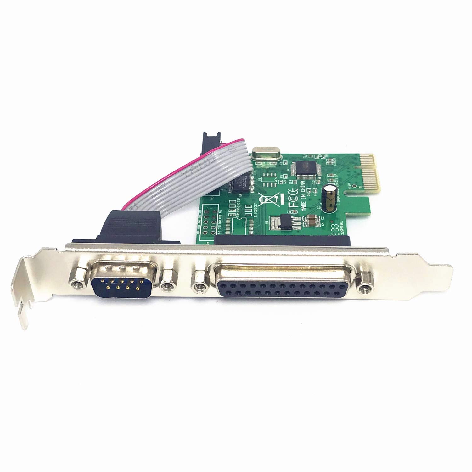 PCIe Combo Serial Parallel Expansion Card PCI Express to Printer LPT Port RS232 Com Port Adapter IEEE 1284 Controller Card WCH382 Chip for Desktop PC Windows 10 with Low Bracket