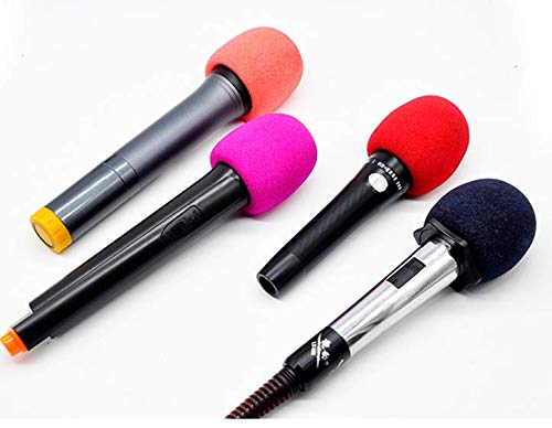 Jonsnowo Microphone Covers Foam,Sponge Cover for Household KTV Microphone. 5 Colors. Blue，Green，Yellow， Red，Black