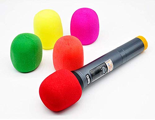 Jonsnowo Microphone Covers Foam,Sponge Cover for Household KTV Microphone. 5 Colors. Blue，Green，Yellow， Red，Black